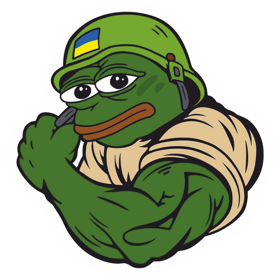 Frog Pepe memes sticker Ukraine military 8*8cm – Stickers_plt